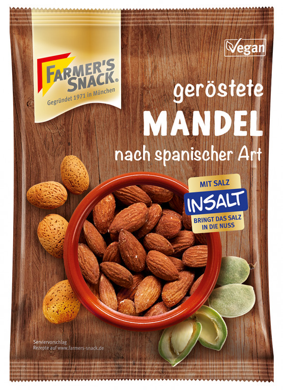 Farmer's Snack Grauzdētas mandeles, nelobītas, ar jūras sāli, 100g 8796 ...